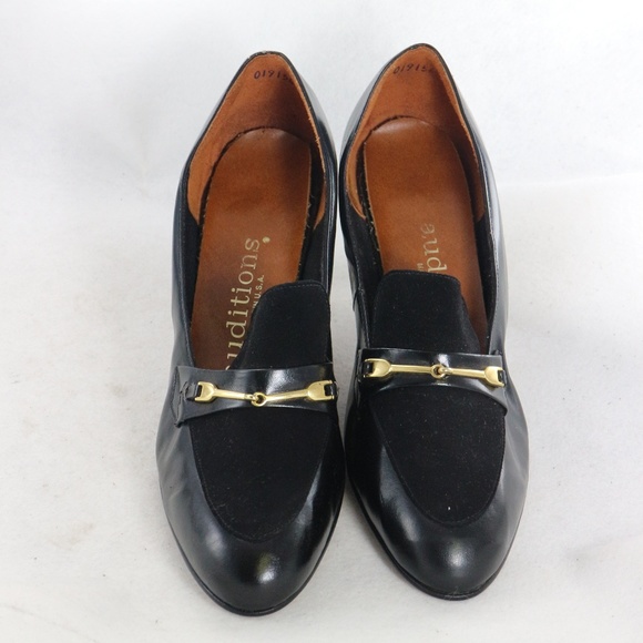 Auditions | Shoes | Auditions Black Leather Loafer Style Heels | Poshmark